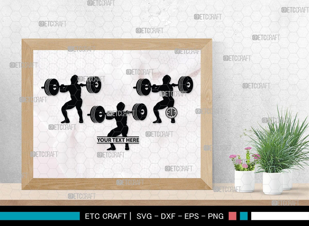Weight Lifting Man Monogram, Weight Lifting Man Silhouette, Weight ...