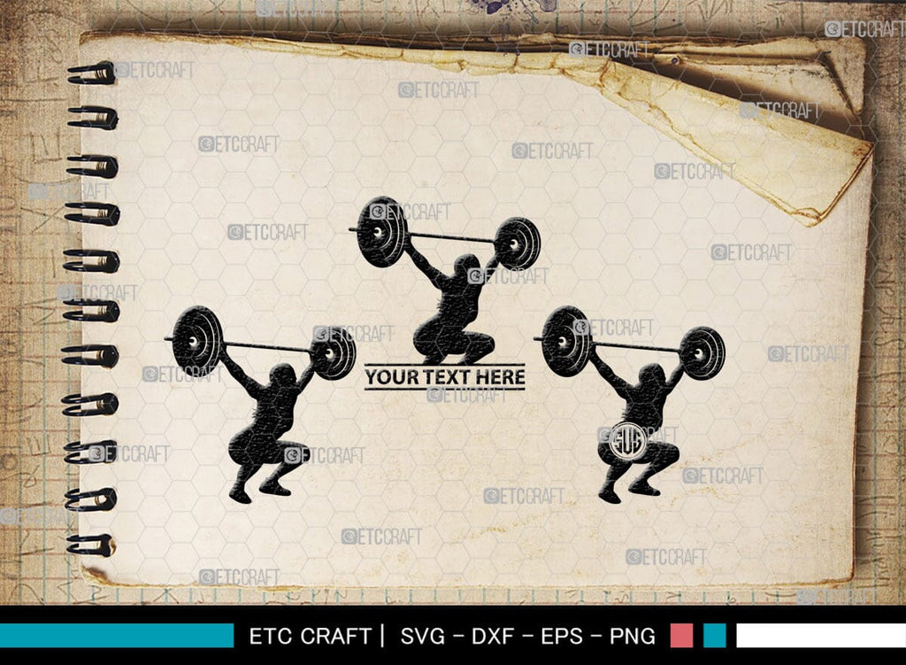 Weight Lifting Women Monogram, Weight Lifting Women Silhouette, Weight ...