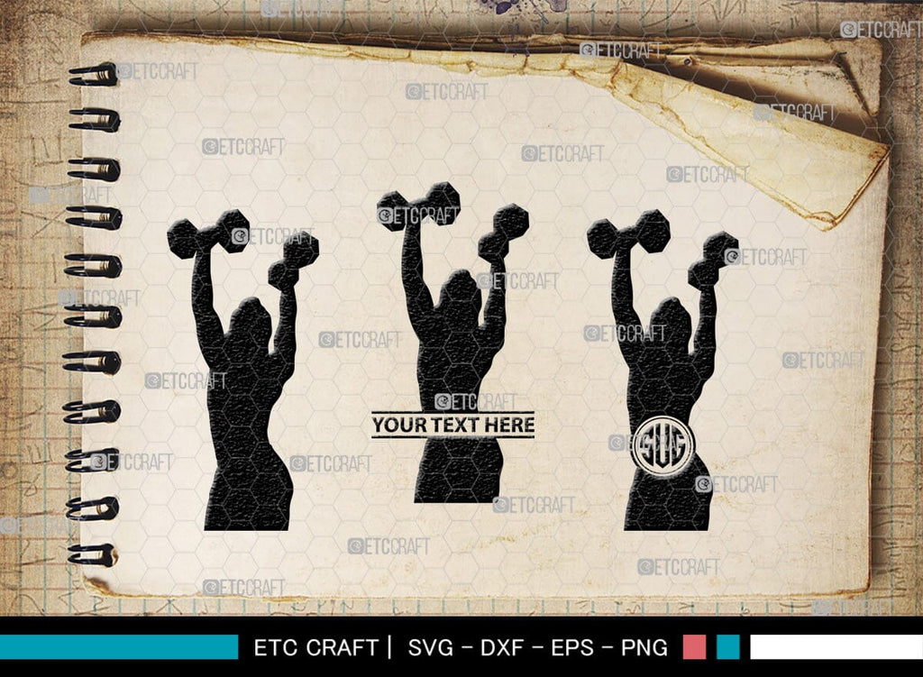 Weight Lifting Women Monogram, Weight Lifting Women Silhouette, Weight ...