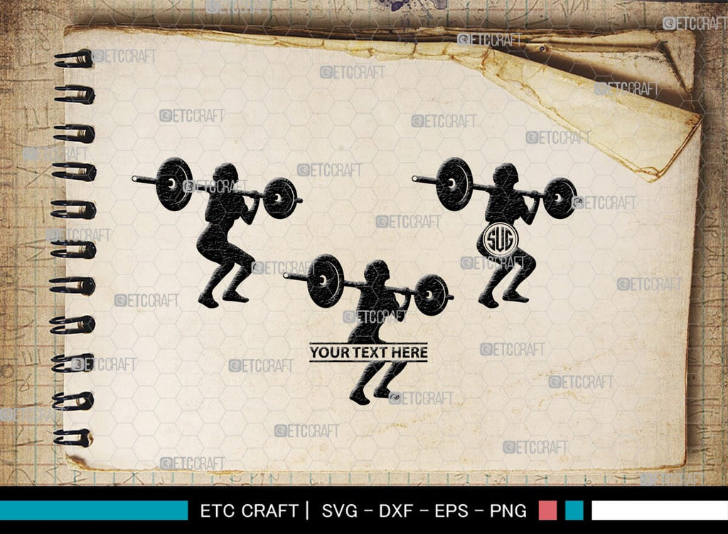 Weight Lifting Women Monogram, Weight Lifting Women Silhouette, Weight ...