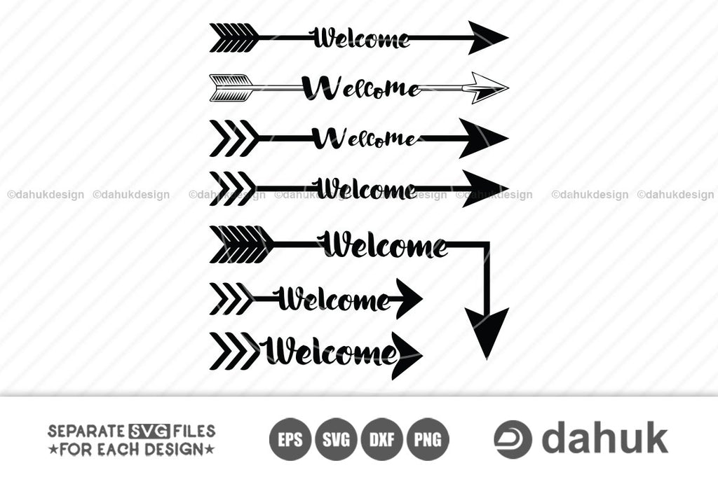 Welcome Arrow Svg, Welcome Arrow Set, Arrow, Silhouette, Svg, Eps, Dxf ...