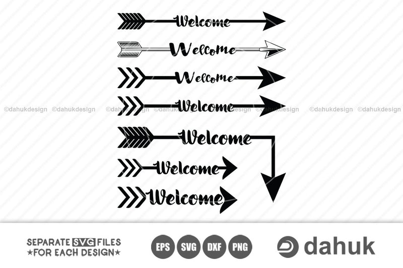 Welcome Arrow Svg, Welcome Arrow Set, Arrow, Silhouette, Svg, Eps, Dxf ...