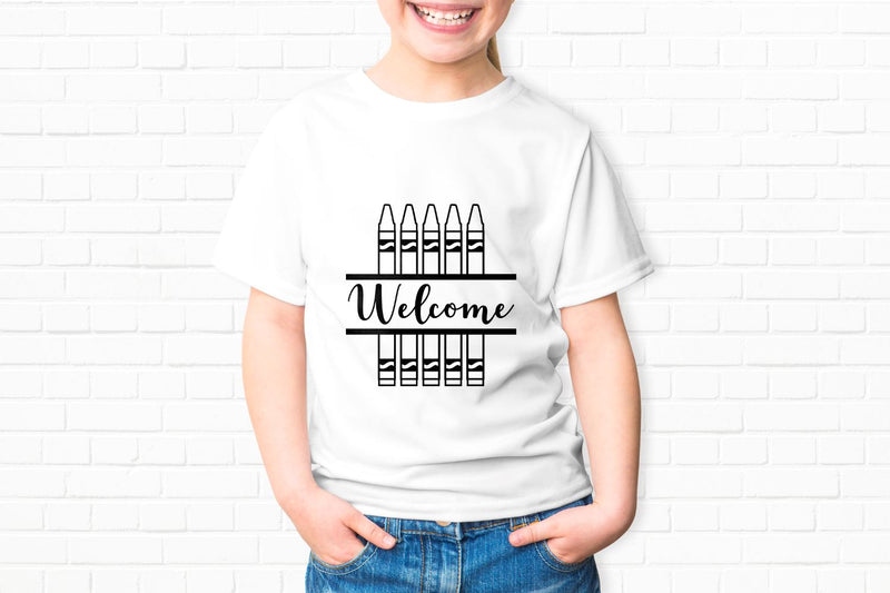 Welcome - Crayons Sign - So Fontsy
