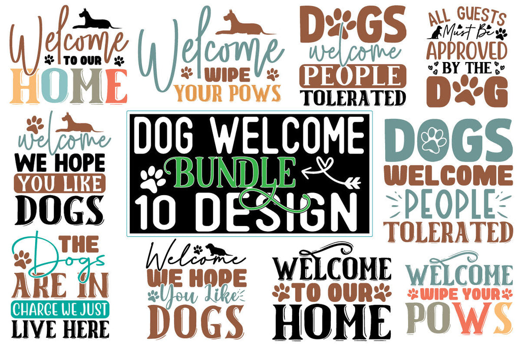 Welcome Dog SVG Design Bundle - So Fontsy