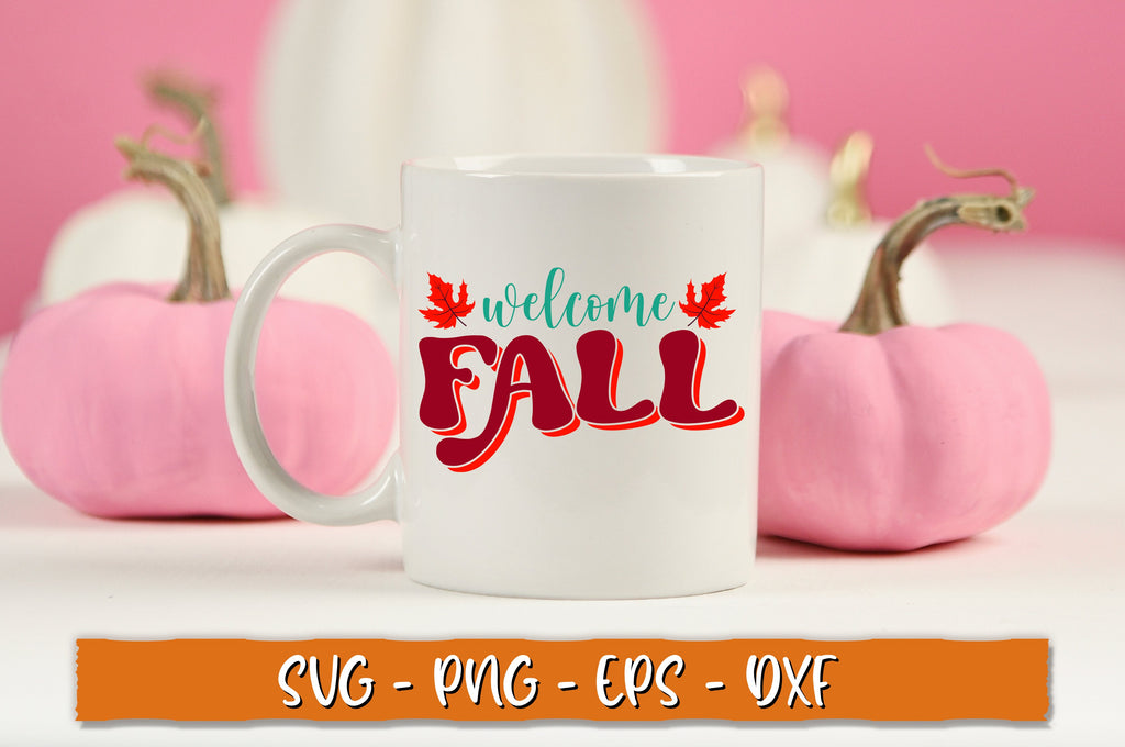 Welcome fall SVG, Retro Fall - So Fontsy