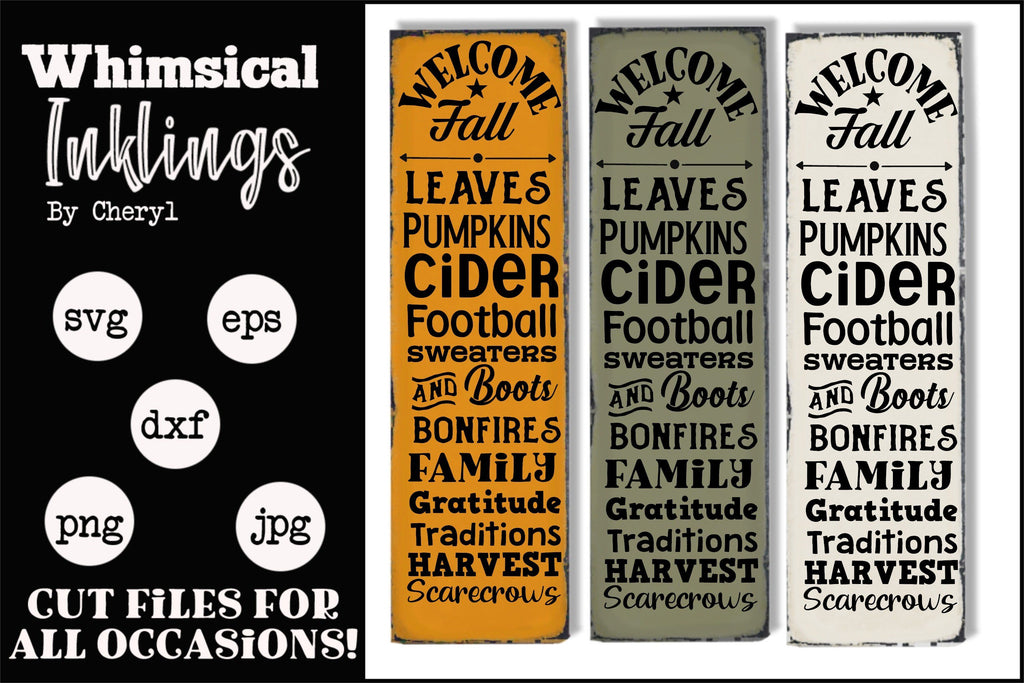 Welcome Fall Vertical SVG - So Fontsy