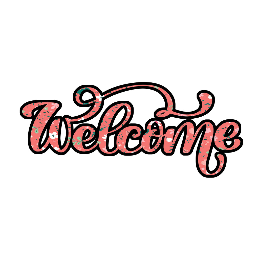 Welcome Floral PNG, Fancy font, Digital Download - So Fontsy