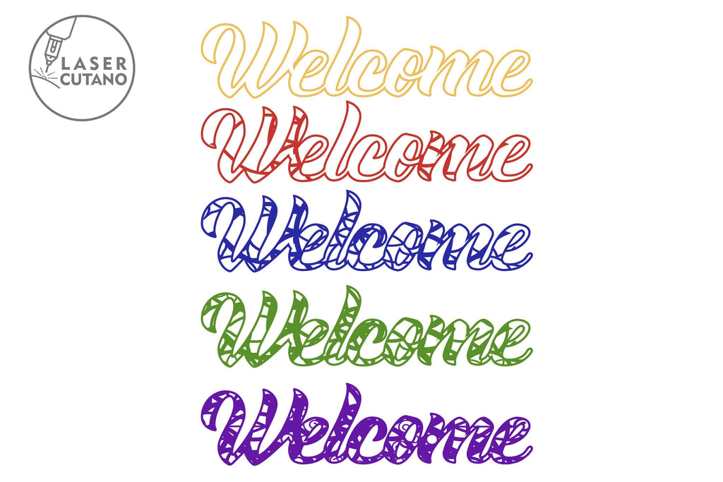 WELCOME Multilayer Laser Cut Files, Mandala, Sign SVG - So Fontsy