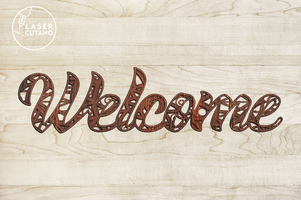 WELCOME Multilayer Laser Cut Files, Mandala, Sign SVG - So Fontsy