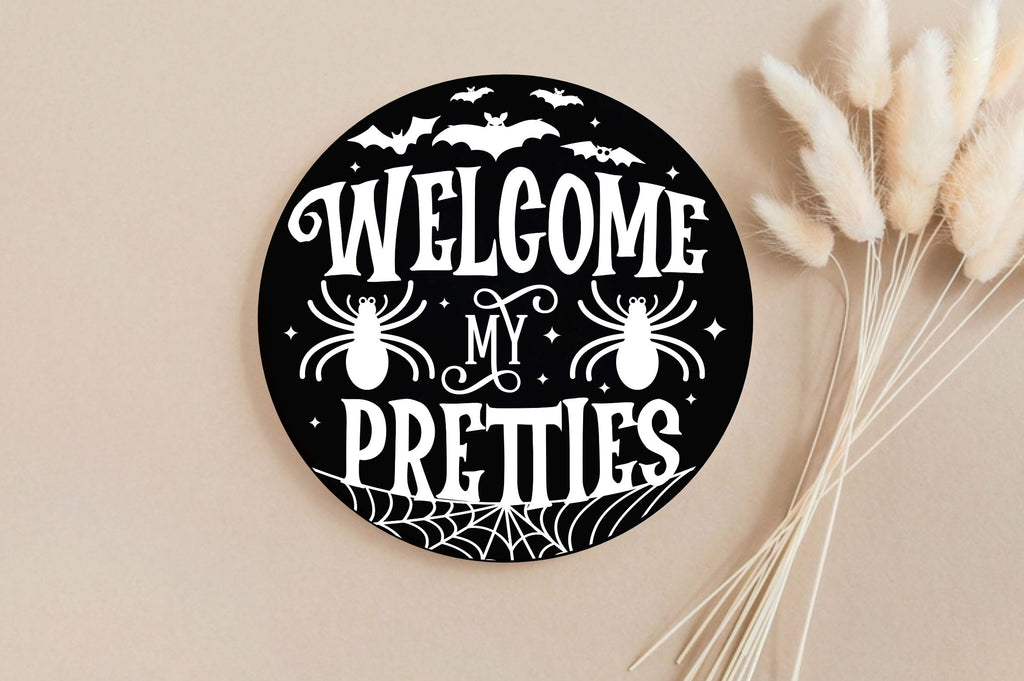 Welcome my pretties, Halloween Door Sign SVG Bundle - So Fontsy