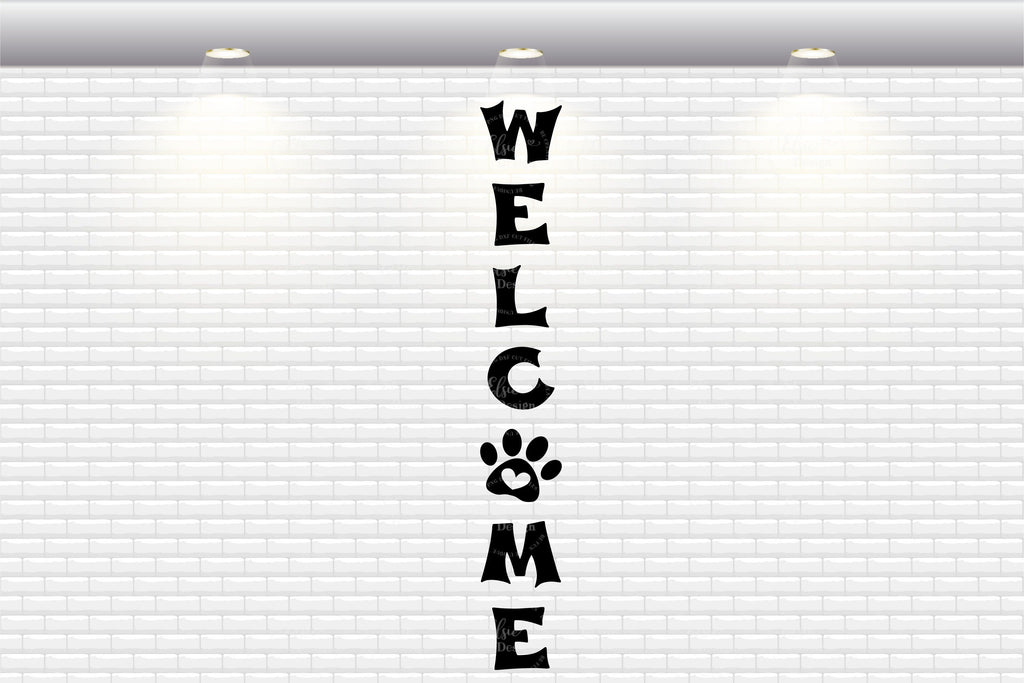 Welcome Sign - Paw Print - SVG, PNG, DXF, EPS - So Fontsy