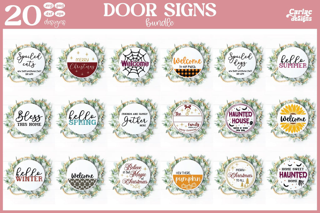 Welcome Sign SVG Bundle | Round Signs Bundle - So Fontsy
