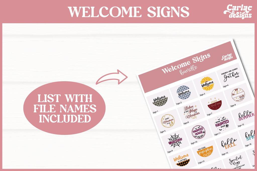 Welcome Sign SVG Bundle | Round Signs Bundle - So Fontsy