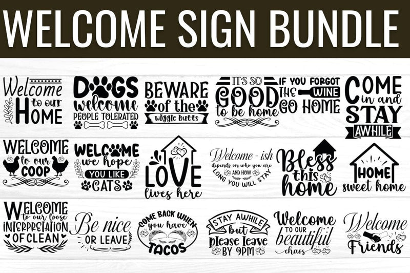 Welcome Sign SVG bundle - So Fontsy