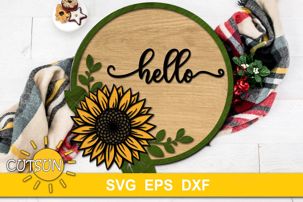 Welcome Sign SVG | Hello Sunflower SVG - So Fontsy