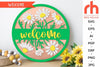 Welcome Sign SVG - Round Hanger Cut File - Spring Door Decor DXF - So ...