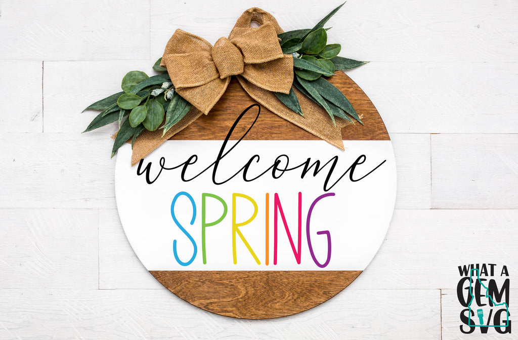 Welcome Spring Door Hanger SVG | Spring SVG | Hello Spring svg | Sprin ...