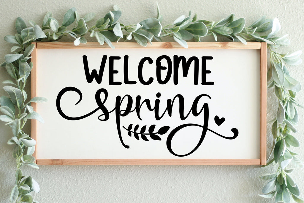 Welcome Spring SVG I Spring Door Sign SVG - So Fontsy