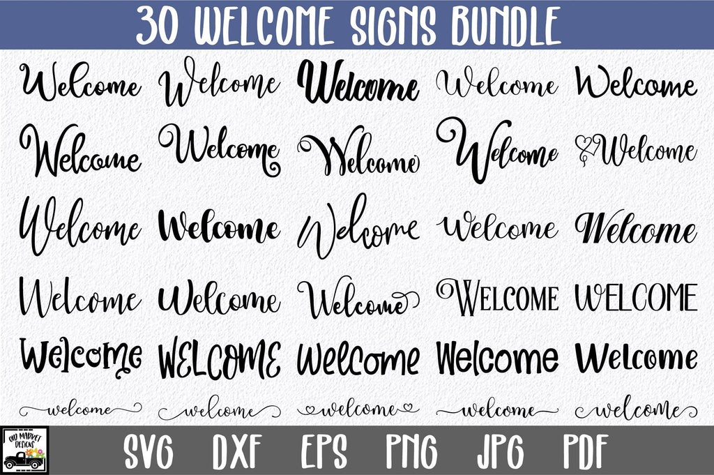 Welcome SVG Bundle - Welcome Sign SVG File - So Fontsy