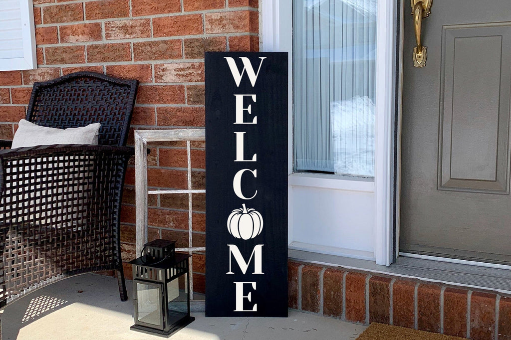 Welcome SVG - Fall Vertical Sign SVG - So Fontsy