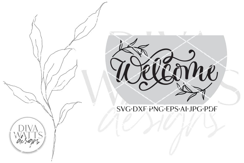 Welcome SVG | Farmhouse Botantical Design - So Fontsy