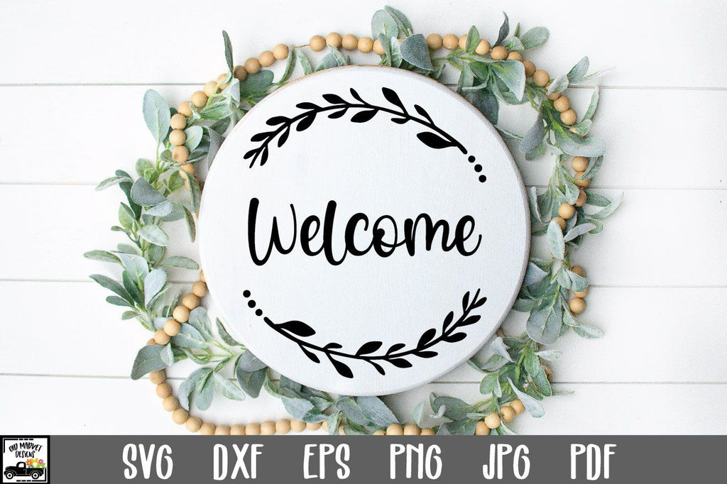 Welcome SVG File | Round Sign SVG - So Fontsy