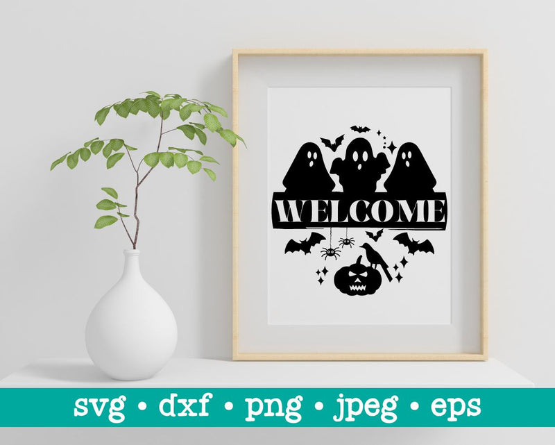 Welcome svg, Halloween cut file, Ghouls sign svg, Ghouls sign dxf ...