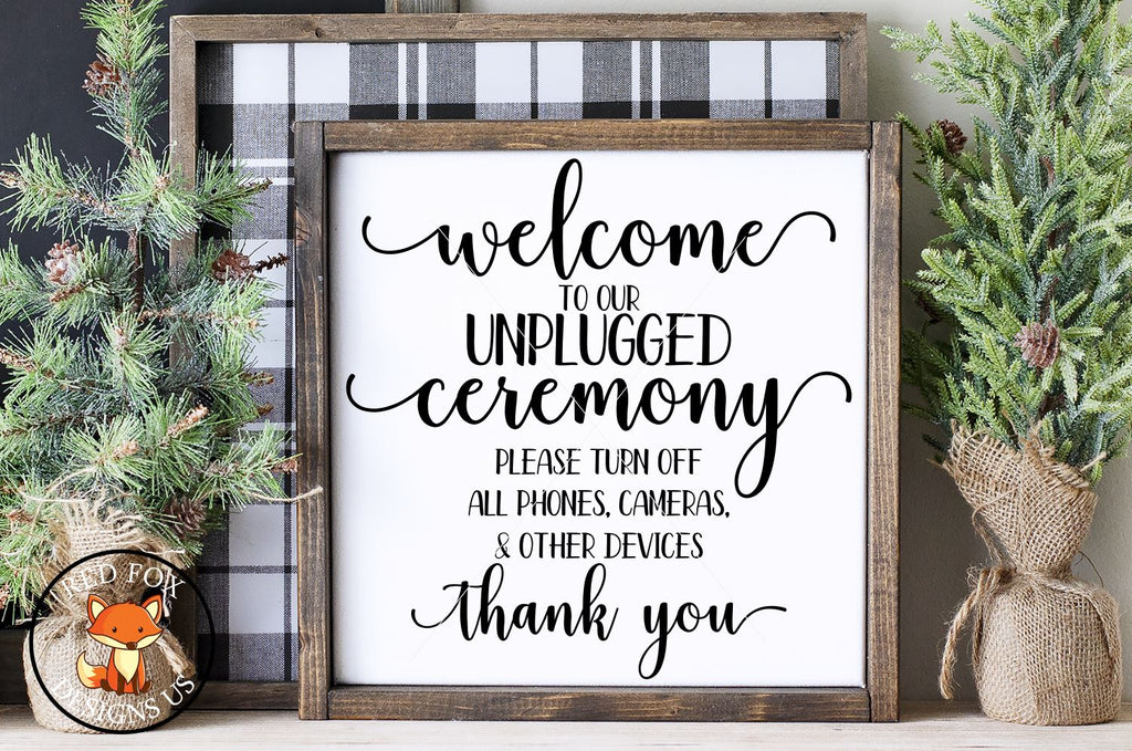 Welcome to our unplugged ceremony svg png dxf, Wedding File - So Fontsy