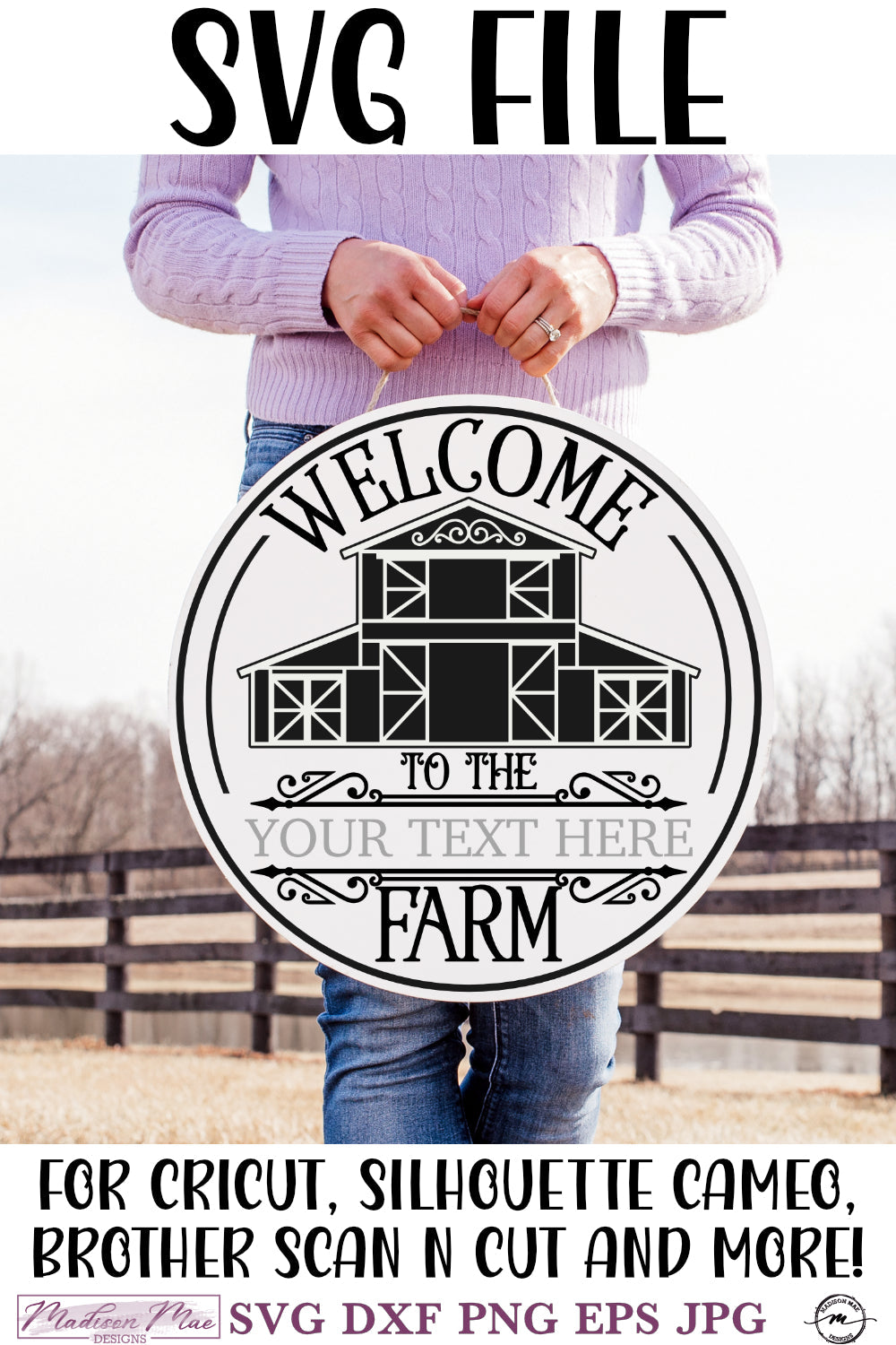 Welcome To The Farm Monogram Sign SVG - So Fontsy
