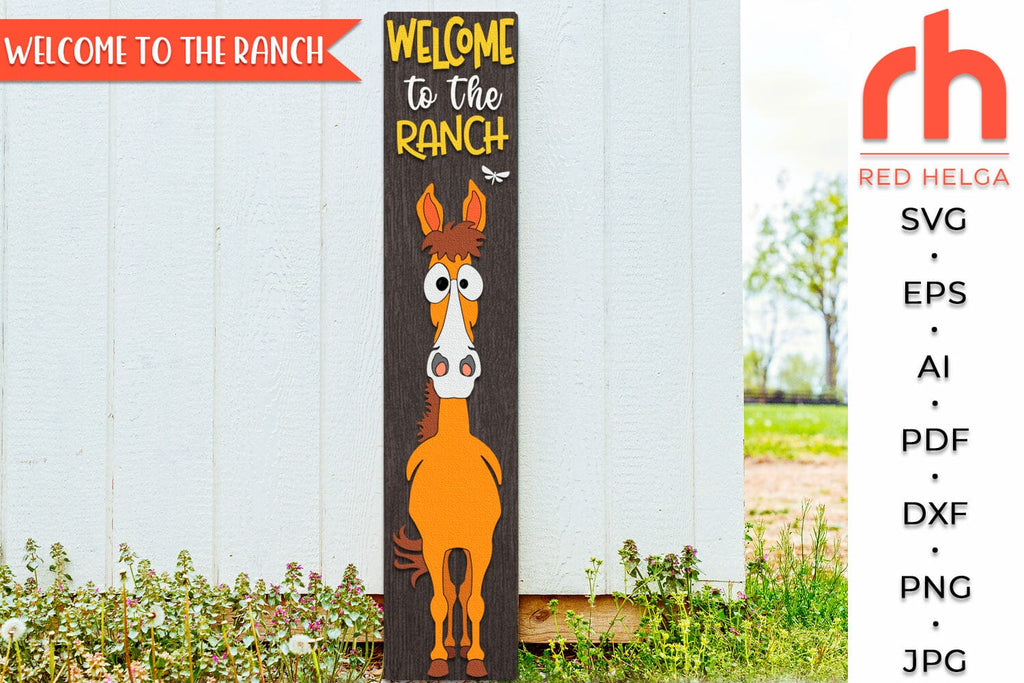 Welcome to the Ranch SVG, Layered Horse Porch Sign Cut File - So Fontsy