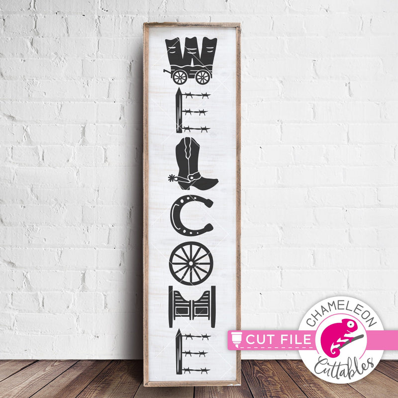 Welcome Western Cowboy Style for Door Sign - So Fontsy