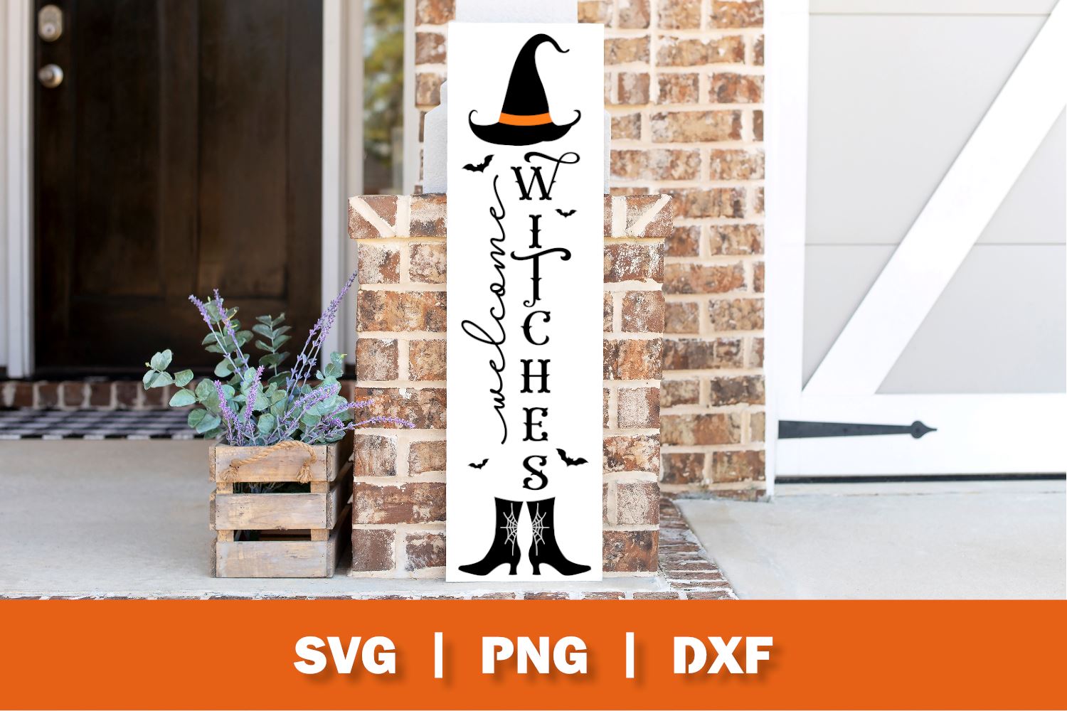 Welcome Witches Halloween Vertical Sign SVG - So Fontsy