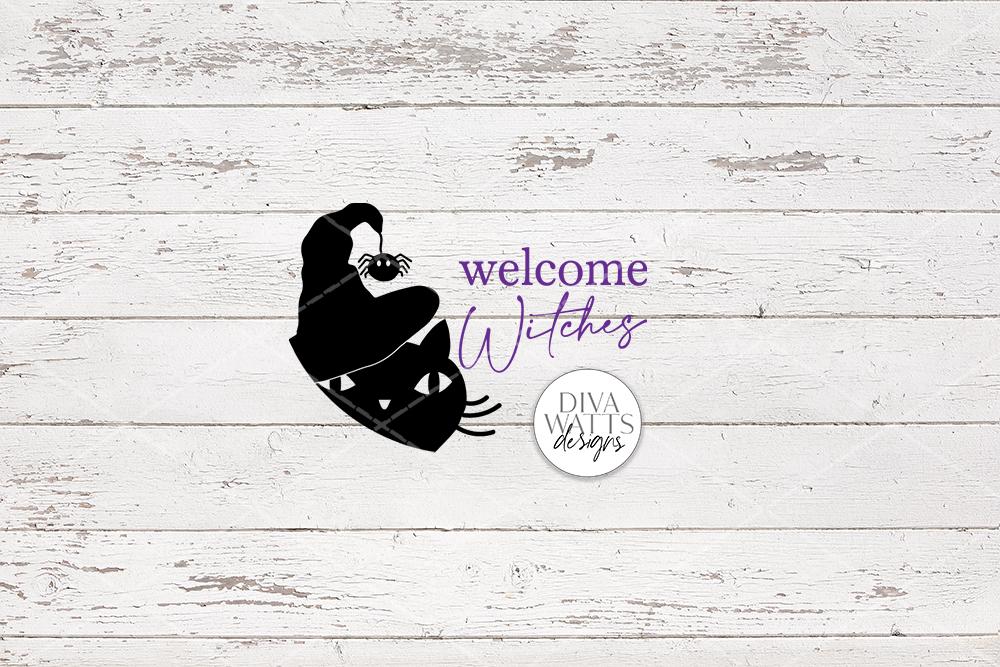 Welcome Witches SVG | Halloween Round Sign Design - So Fontsy