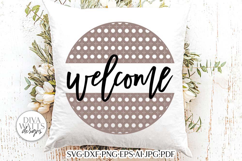 Welcome with Rattan Half Circles SVG | Boho Farmhouse Design - So Fontsy