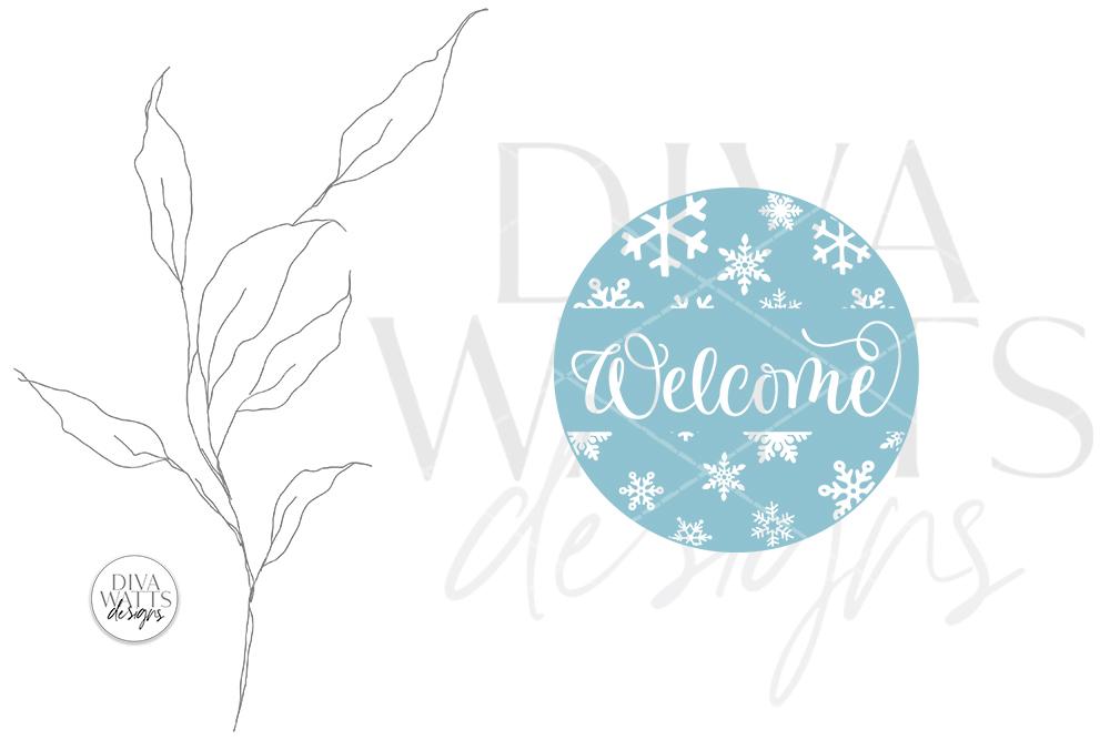 Welcome With Snowflakes SVG | Christmas / Winter Round Sign Design - So ...