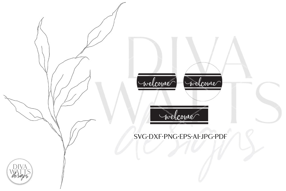 Welcome With Stripes SVG | Farmhouse Style Design | 3 Versions Included ...