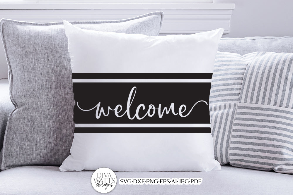 Welcome With Stripes SVG | Farmhouse Style Design | 3 Versions Included ...