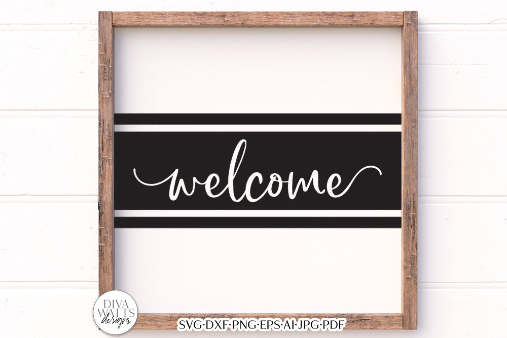 Welcome With Stripes SVG | Farmhouse Style Design | 3 Versions Included ...