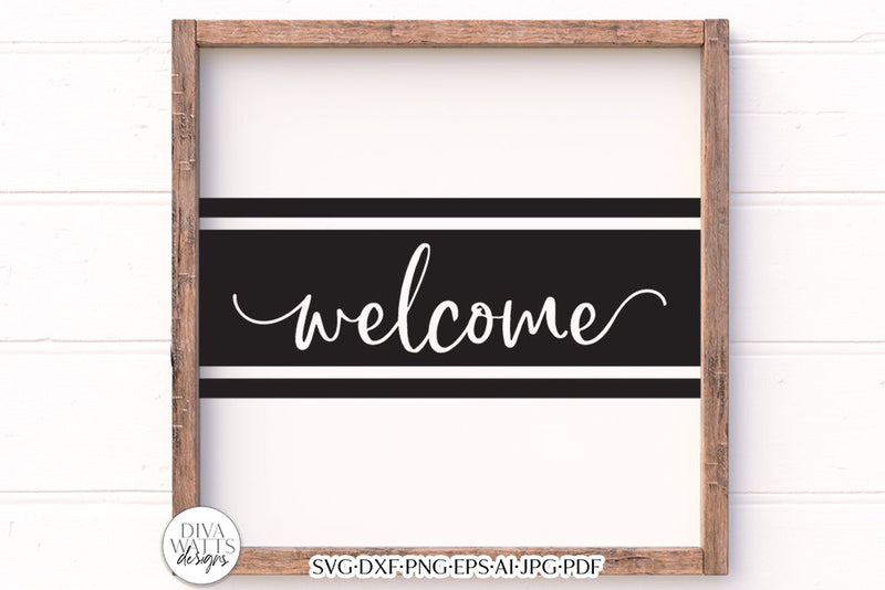 Welcome With Stripes SVG | Farmhouse Style Design | 3 Versions Included ...