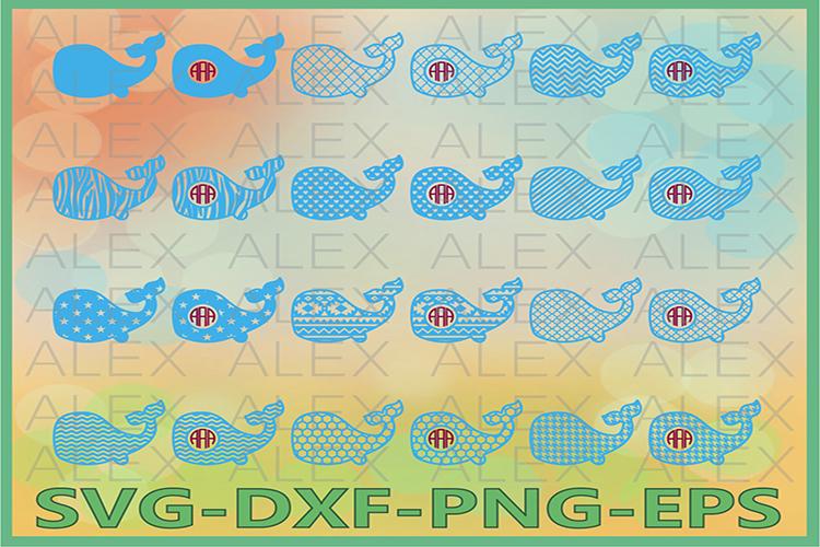 Whale svg, Whale Monogram Frame - So Fontsy