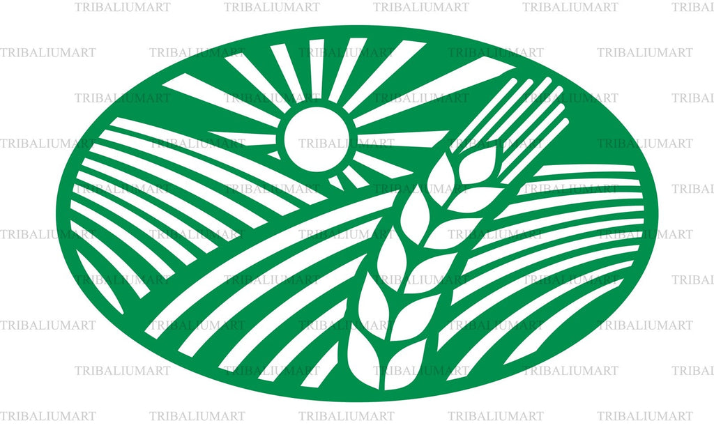 Wheat label. Cut files for Cricut. Clip Art silhouette (eps, svg, pdf ...