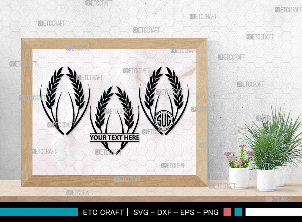 Wheat Monogram, Wheat Silhouette, Wheat SVG, Grain Svg, Barley Svg ...