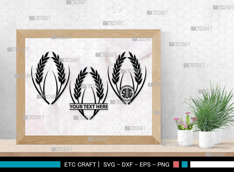 Wheat Monogram, Wheat Silhouette, Wheat SVG, Grain Svg, Barley Svg ...