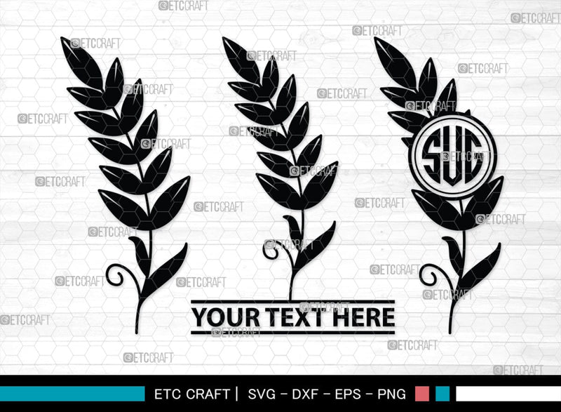 Wheat Monogram, Wheat Silhouette, Wheat SVG, Grain Svg, Barley Svg ...