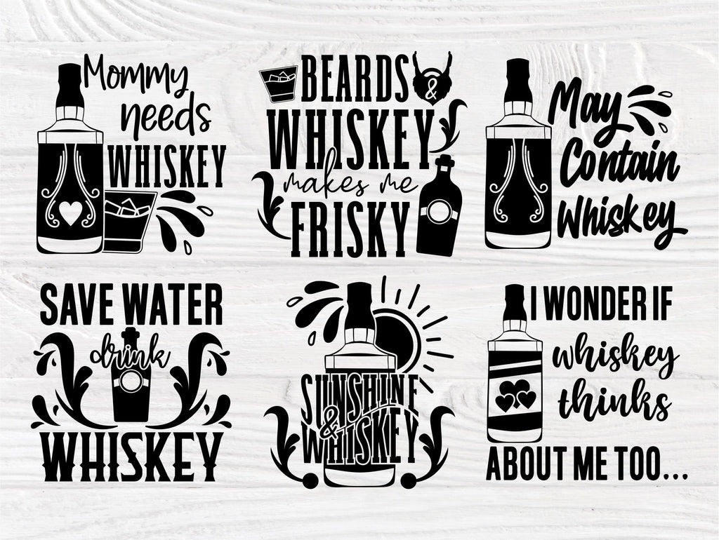 Whiskey SVG Bundle, Drinking Svg, Cricut Cut Files - So Fontsy