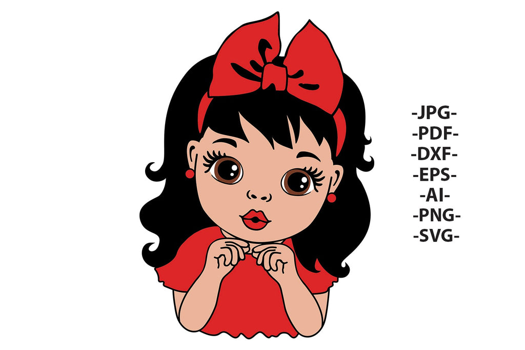 White Girl Peekaboo Svg, Red Ribbon Svg, Little Princess Svg, Queen ...