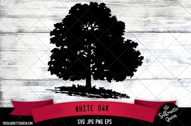 White Oak SVG -Vector Art Commercial & Personal Use- Cricut,Silhouette ...