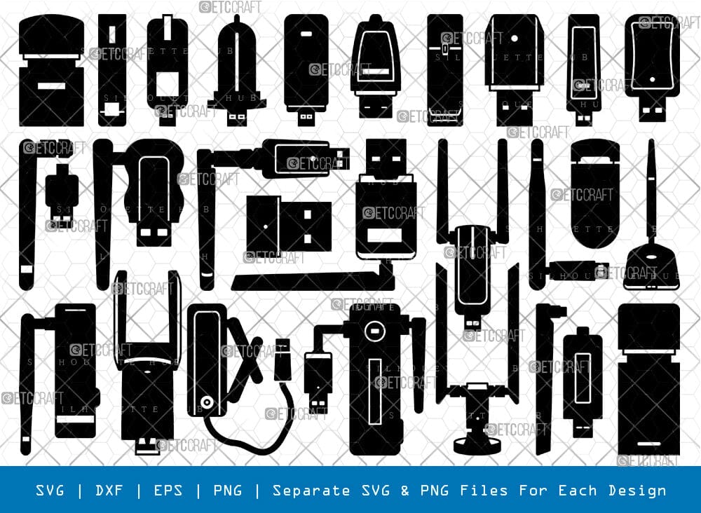Wifi Adapter Silhouette, Wifi Adapter SVG, Wifi Wireless Svg, Wifi USB ...