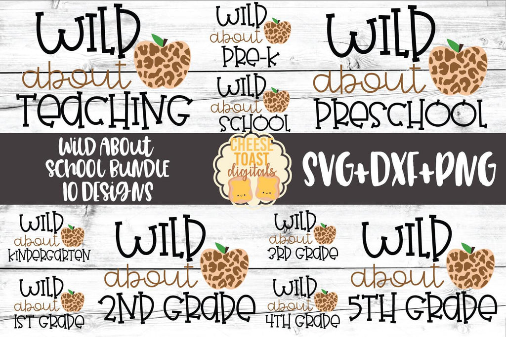 Wild About School Bundle - Leopard Print Apple Back to School SVG PNG ...