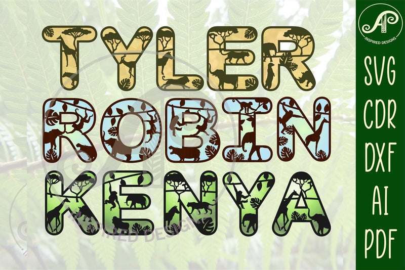 Wild animal alphabet set , 56 letter options SVG files - So Fontsy